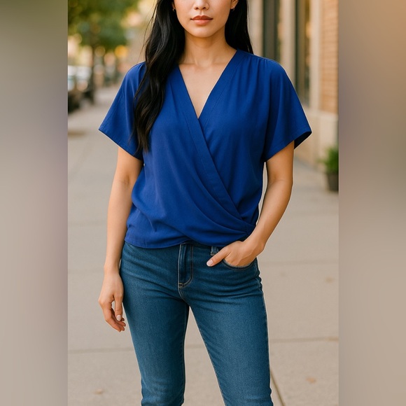 Zara | Tops | Zara Blue Top Medium Nwt | Poshmark
